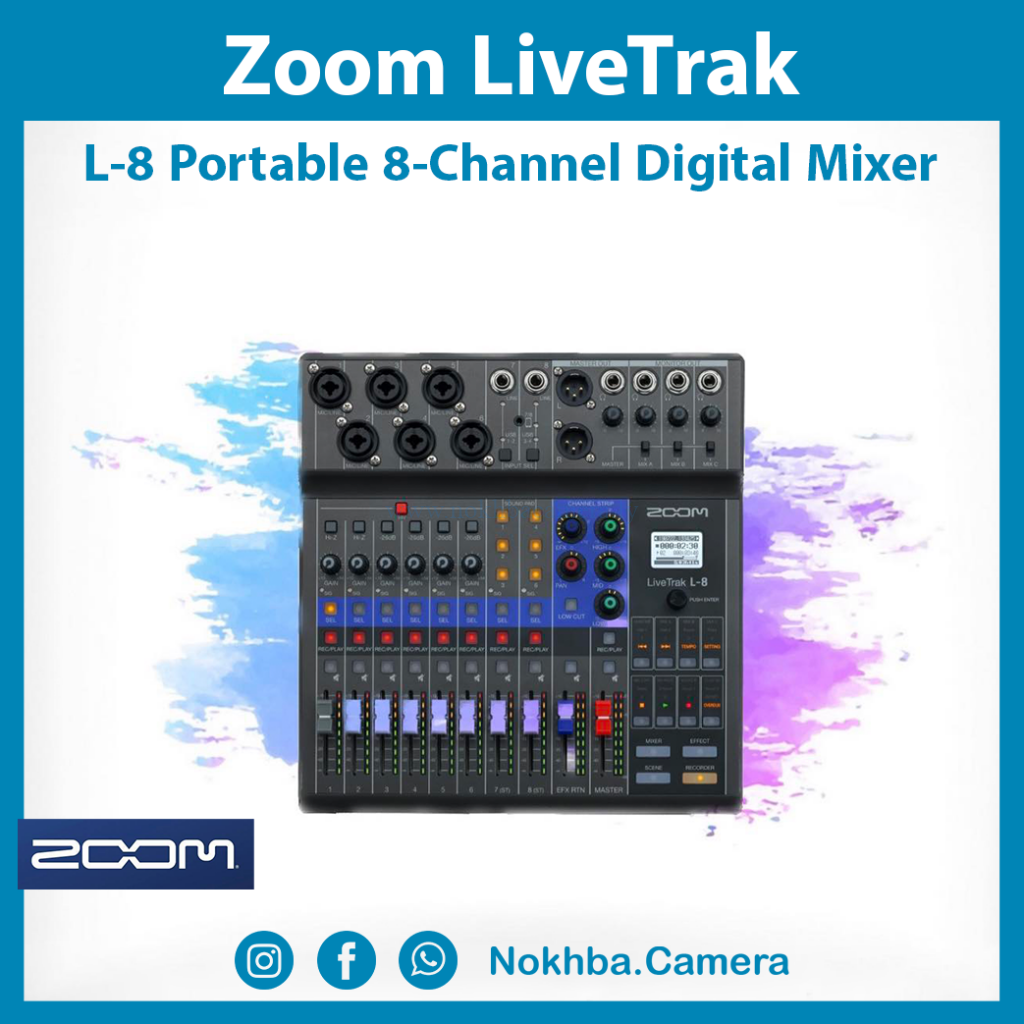 Zoom LiveTrak L-8 Portable 8-Channel Digital Mixer - شركة النخبة لمعدات ...